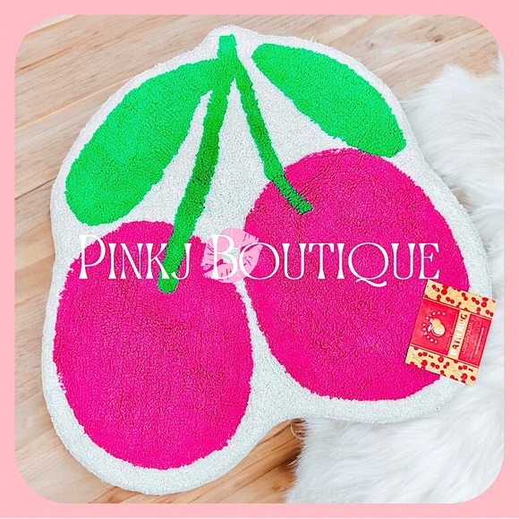 Bath | Cherry Bloom Shaped Pink Cherries Decorative Bath Rug Room ...